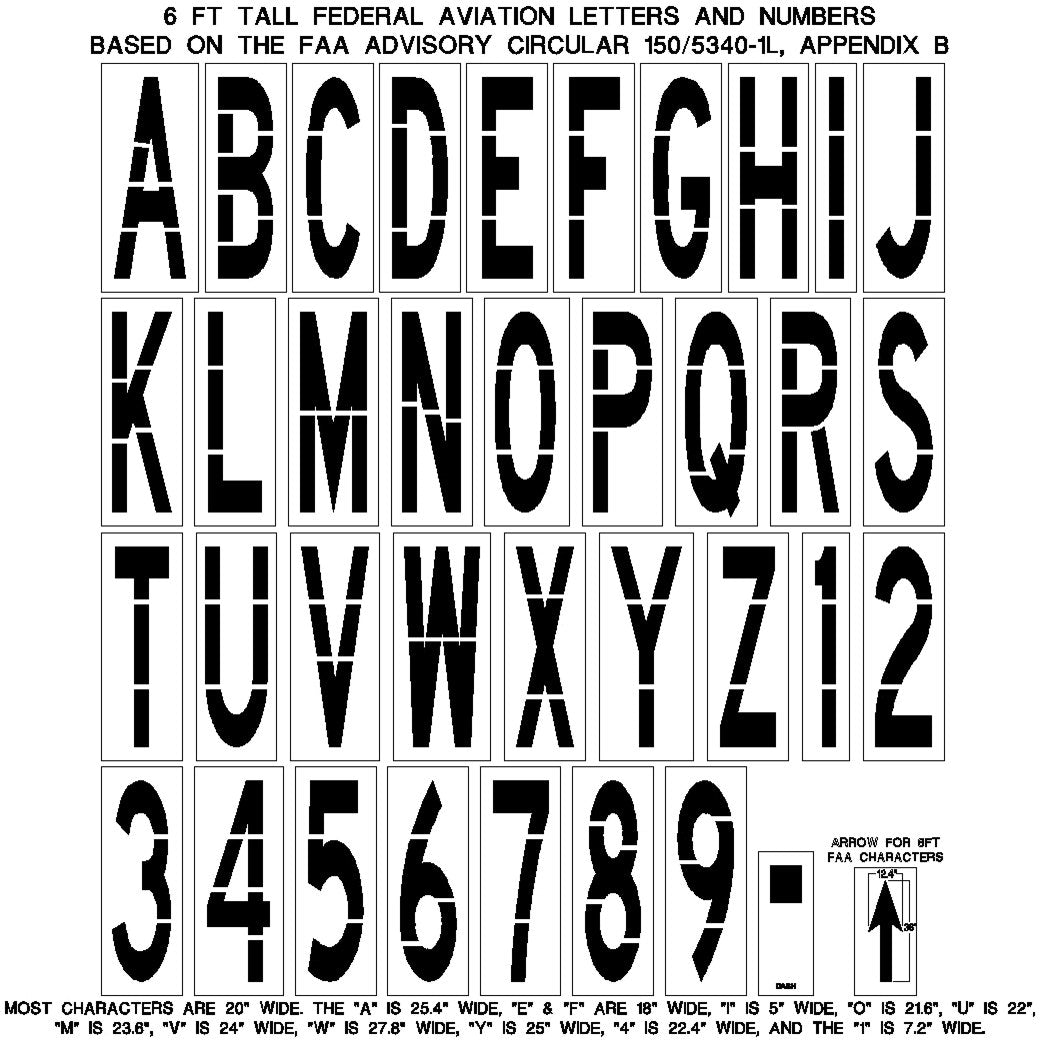 Newstripe 6 Foot FAA Letters Numbers Dash And Arrows Anytime Sports newstripe-6-foot-faa-letters-numbers-dash-and-arrows-anytime-sports